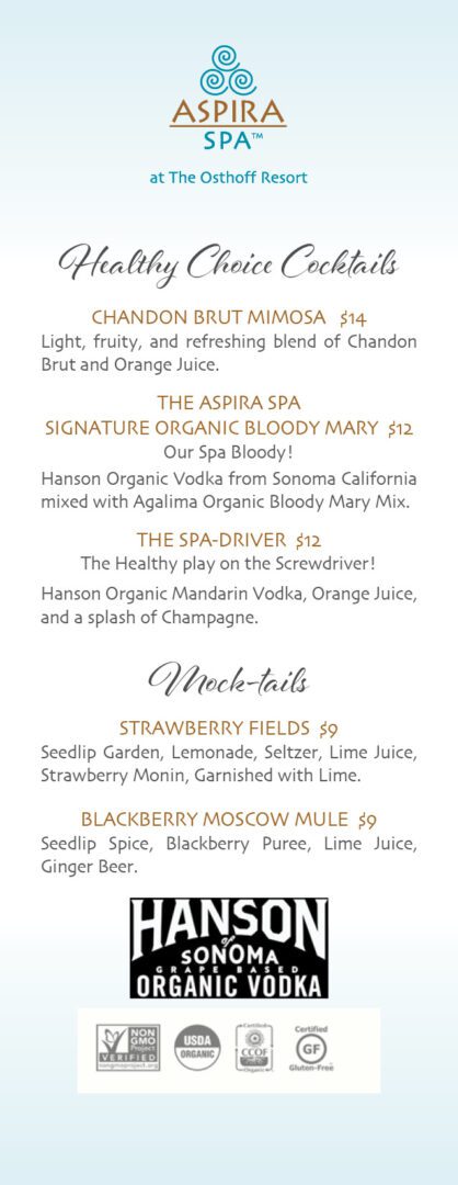 Spa Café | The Osthoff Resort & Spa