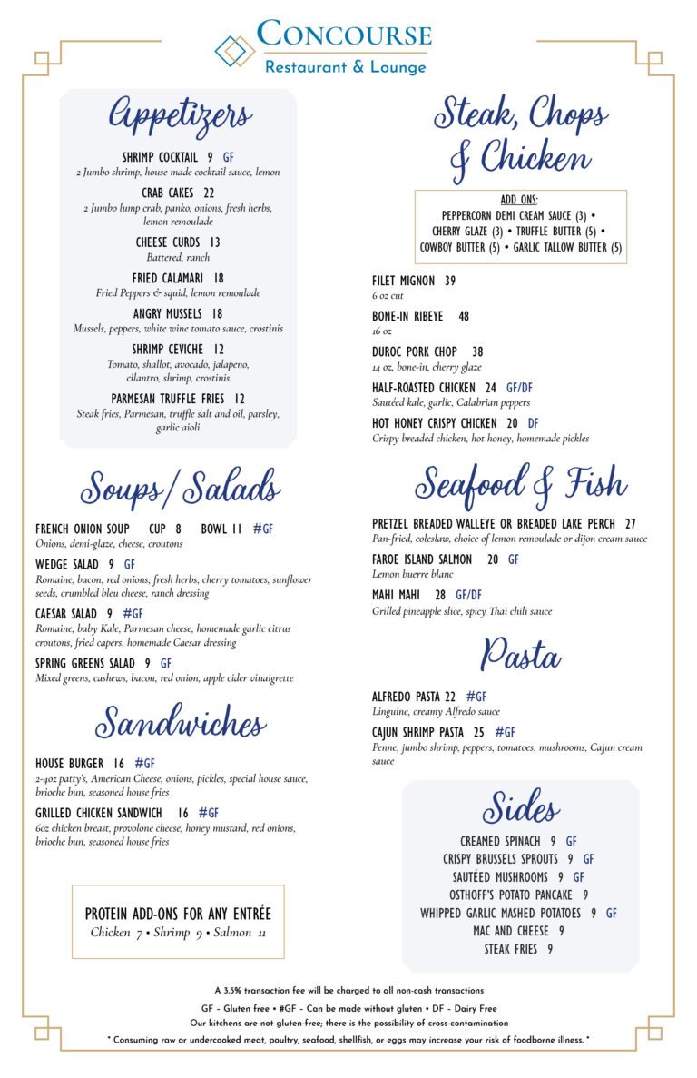 Concourse Restaurant & Lounge | The Osthoff Resort